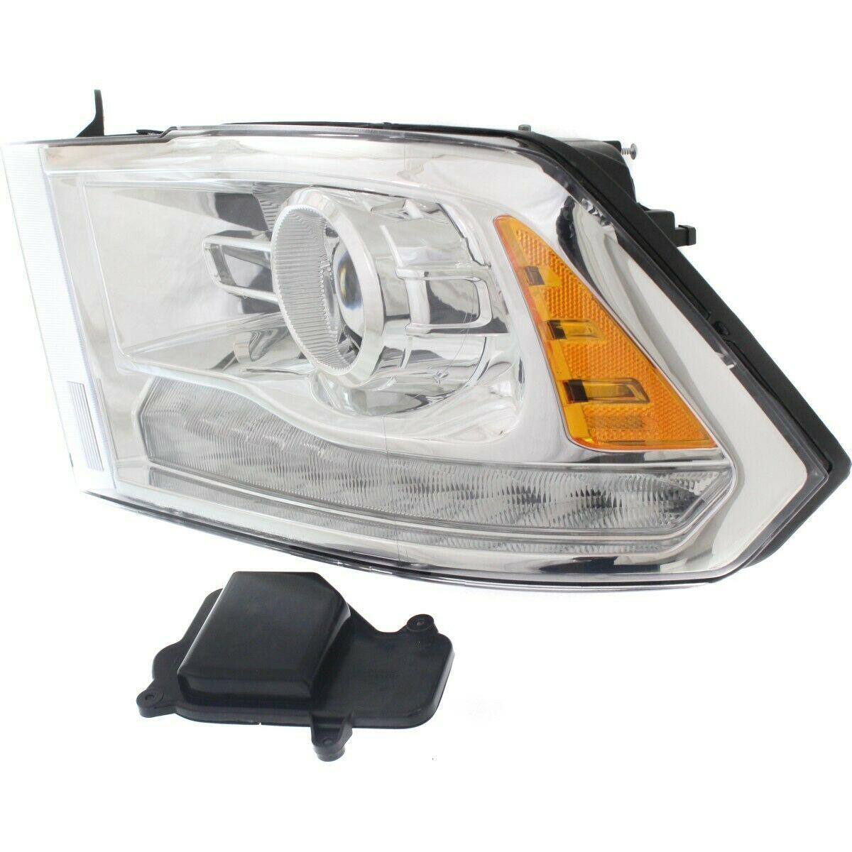Ram Ram 3500 Head Lamp Driver Side Halogen Projector Chrome Bezel High ...