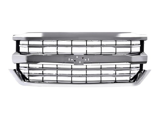 Chevrolet Silverado 1500 Grille Matte Black With Chrome Moulding High ...
